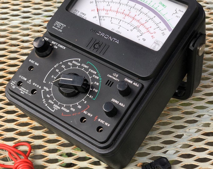 Vintage / Industrial Professional Grade Micronta Fet / Analog bench Multimeter 22-220A W/ Leads ...
