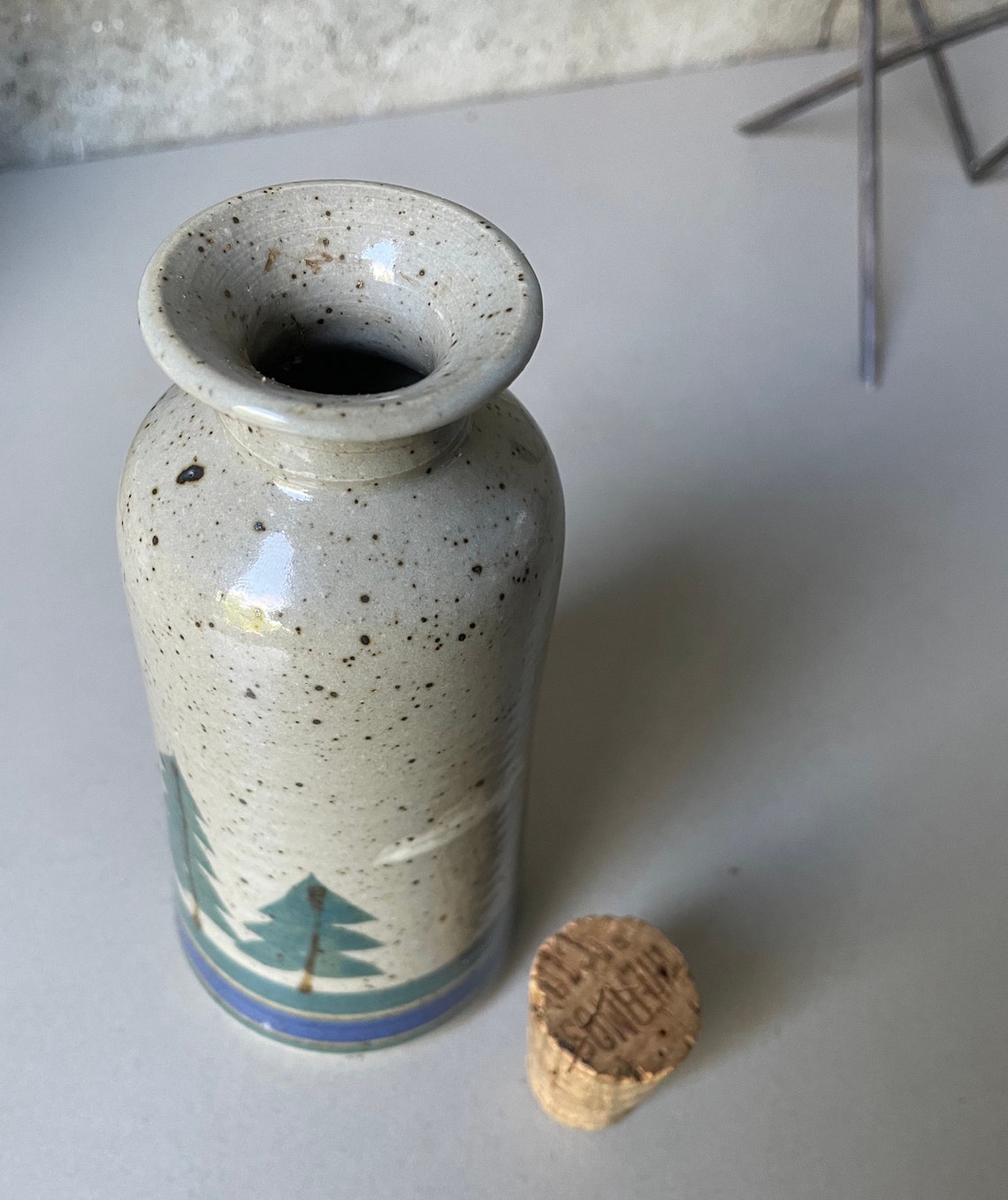 Signed 1990s TENMOKU Pottery Corked Flask / Vessel W/ - Etsy