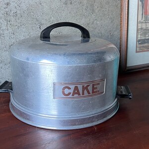 Vintage KROMEX 1940s-50s Retro Spun Aluminum CAKE Carrier Cover // Mid ...