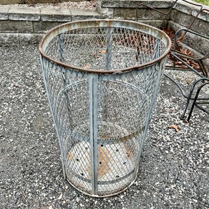 Vintage INDUSTRIAL 1970s Ex Queens NYC Expanded Steel Trash Can - 30 ...