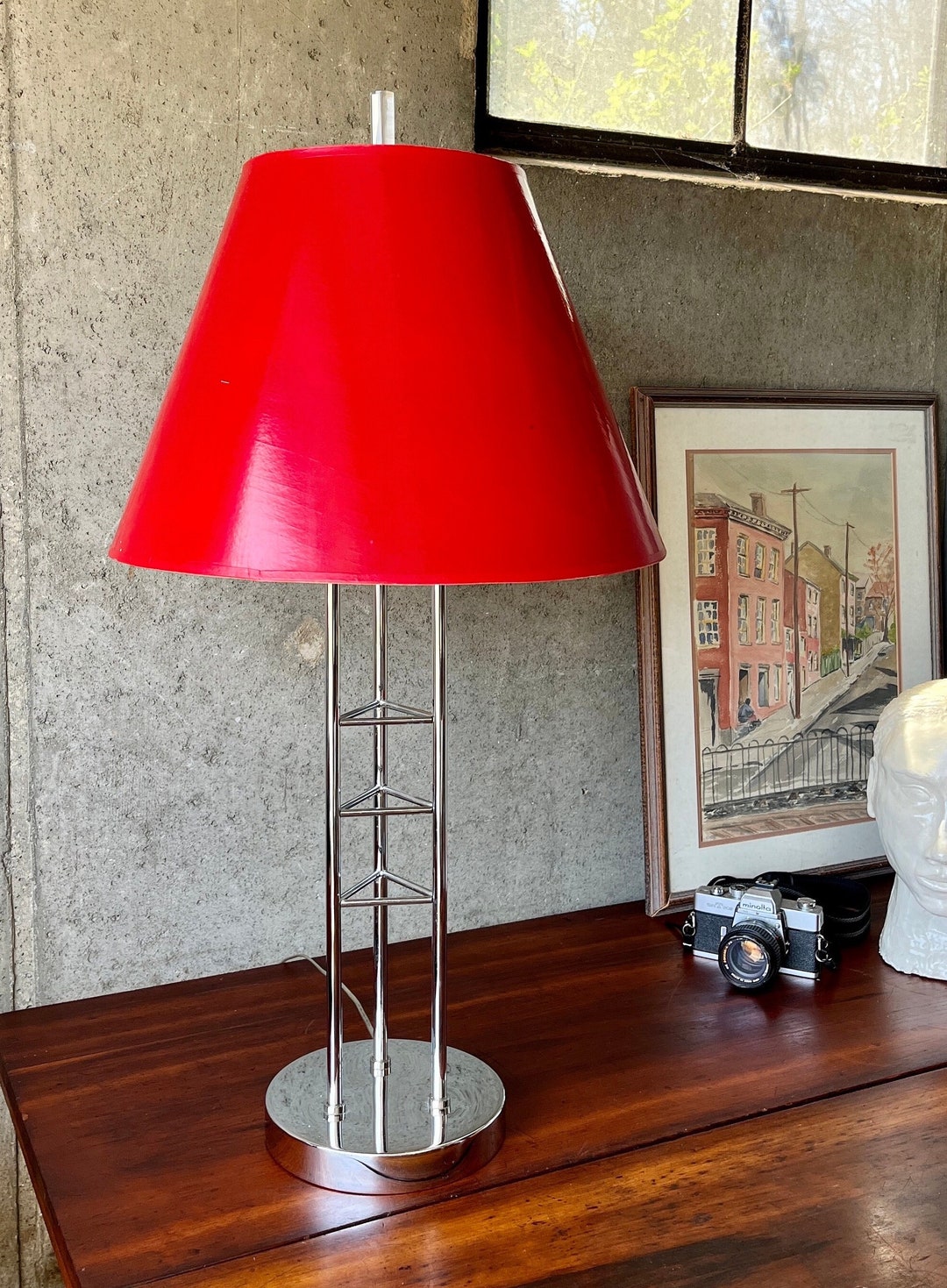 Vintage 1970s Mid Century Modern CLOVER Lamp Tall Architectural Chrome ...