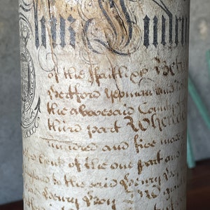 Antique Orig Early 1700s DOCUMENT on Vellum Parchment W/ 3 Embossed ...