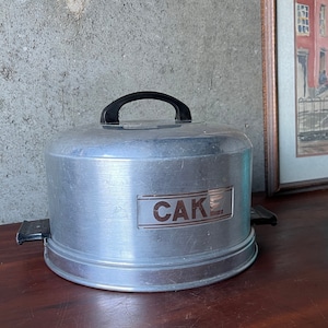 Vintage KROMEX 1940s-50s Retro Spun Aluminum CAKE Carrier Cover // Mid ...