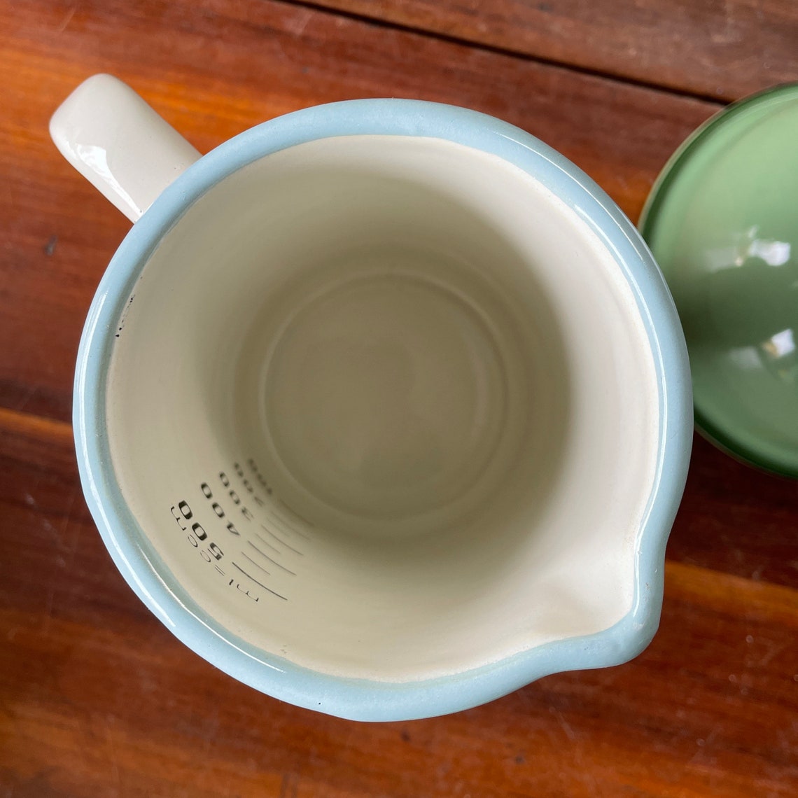 3pc Vintage Porcelain Enamel Measuring Cup Bowl Set // - Etsy