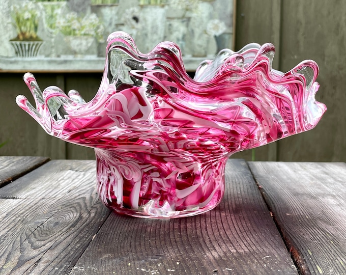 MUNDY HEPBURN - Large Studio Art Glass Bowl - Signed / Dated ‘08 ...