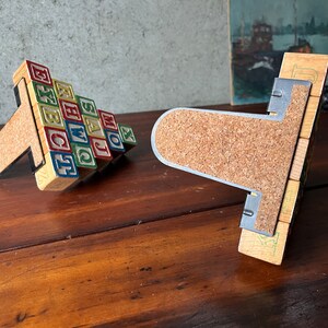 PAIR Vintage "abc" - Alphabet Wood Block BOOKENDS - Orig / Estate Find ...