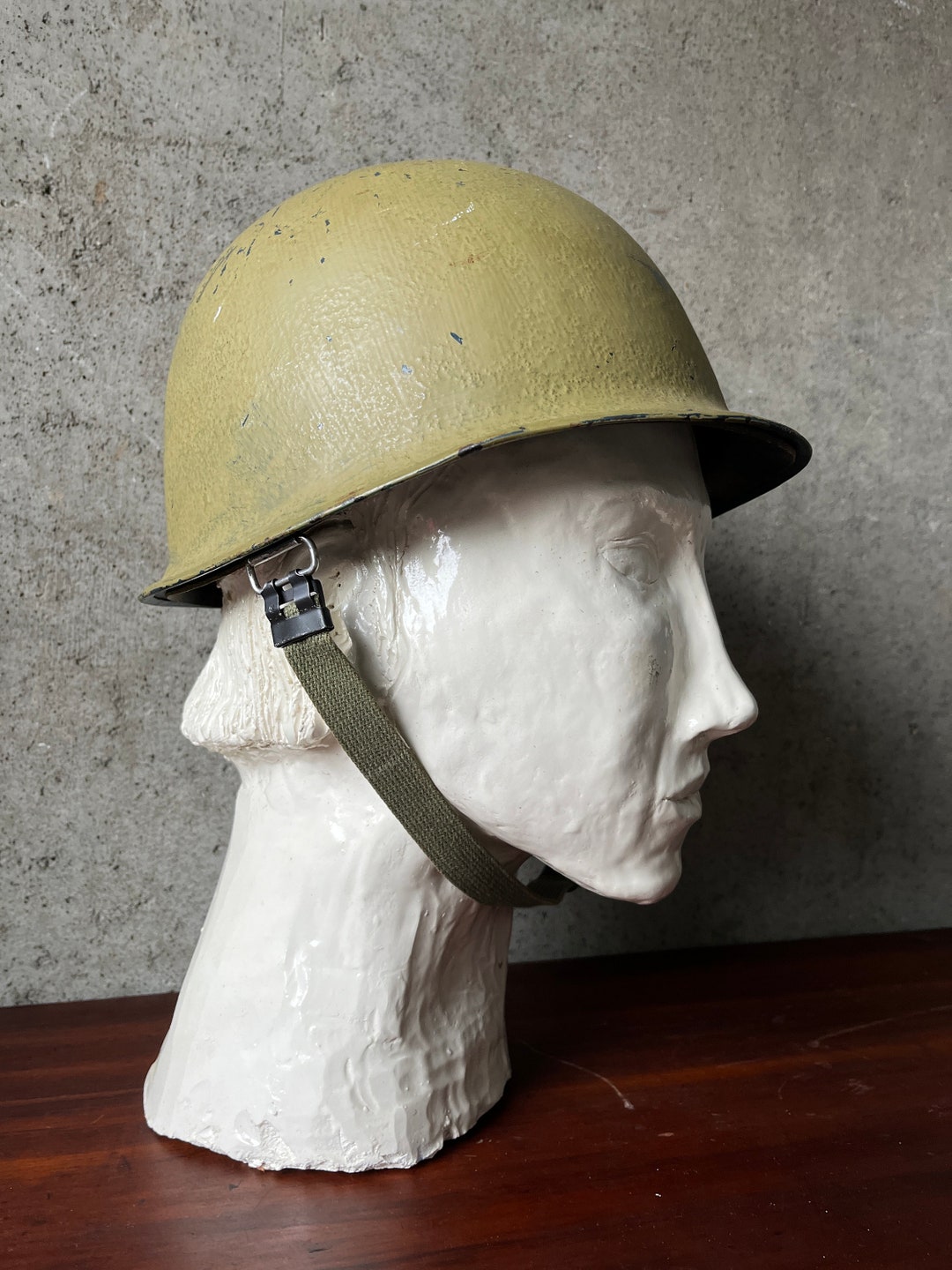 Vintage 1940s WW2 Type M1 Helmet W/ Orig Yale Leather Sweatband Liner ...