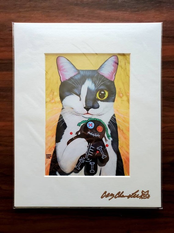 One Eyed Kitty Voodoo Doll Print | Etsy