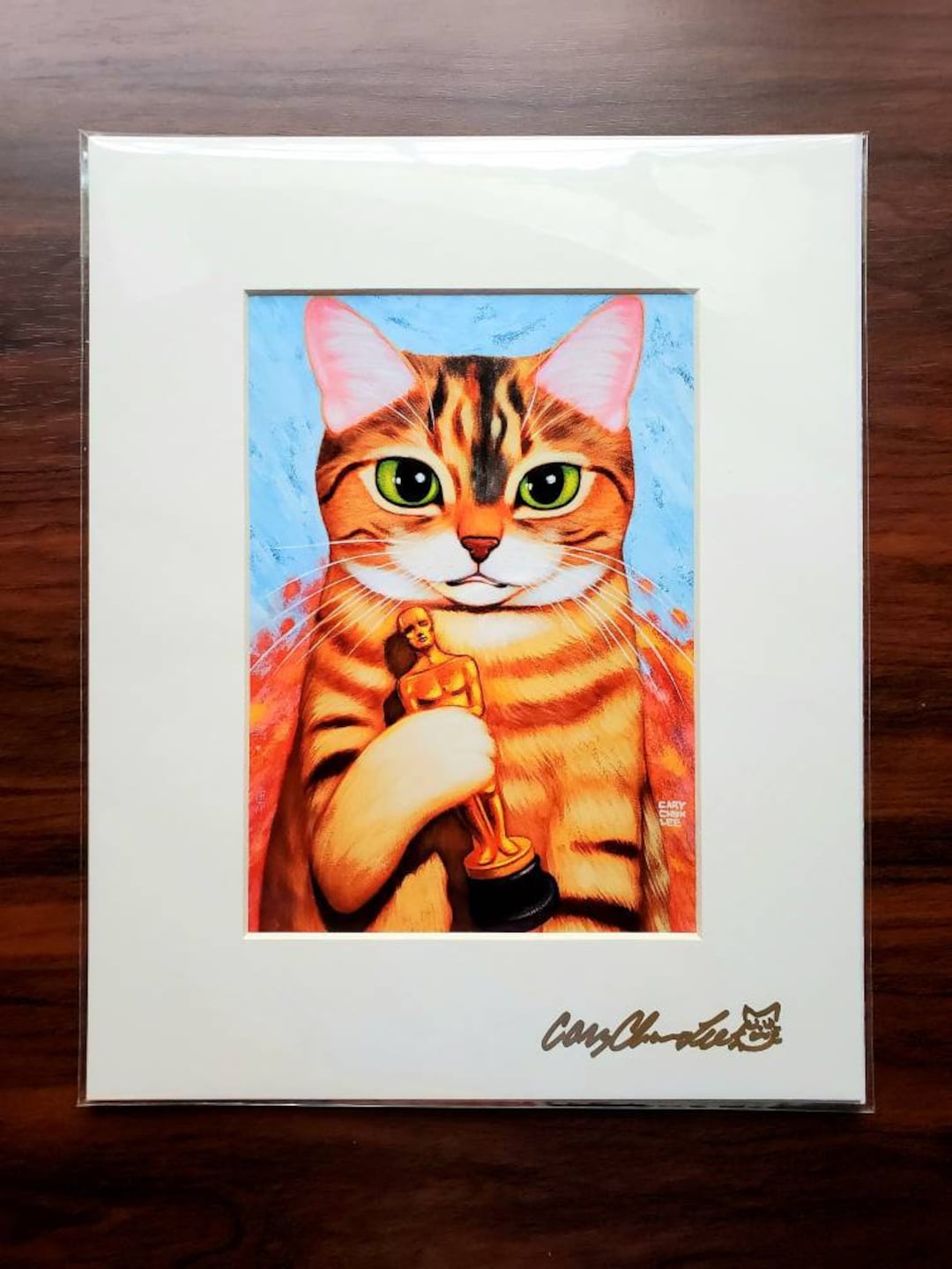 Golden Man Cat Art Print - Etsy
