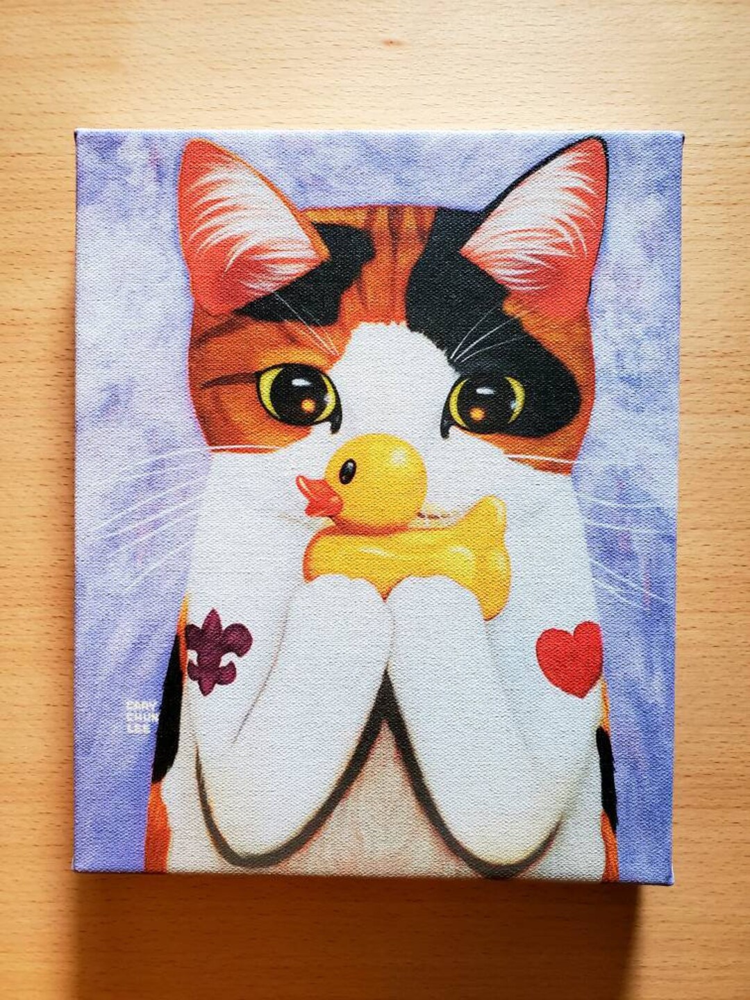 Rubber Ducky Cat Art Canvas Print - Etsy