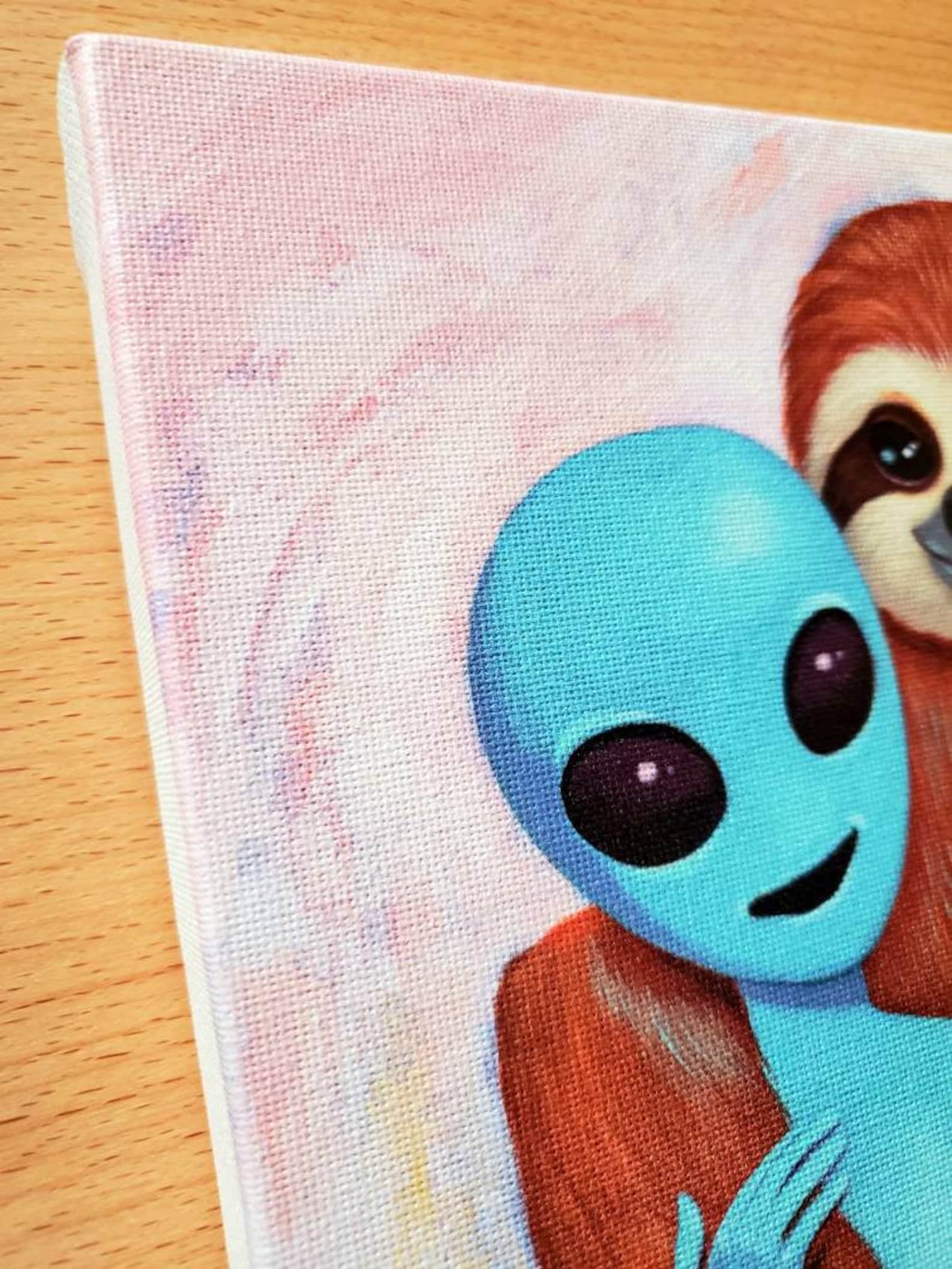 Sloth and Alien Buddies Canvas Print - Etsy