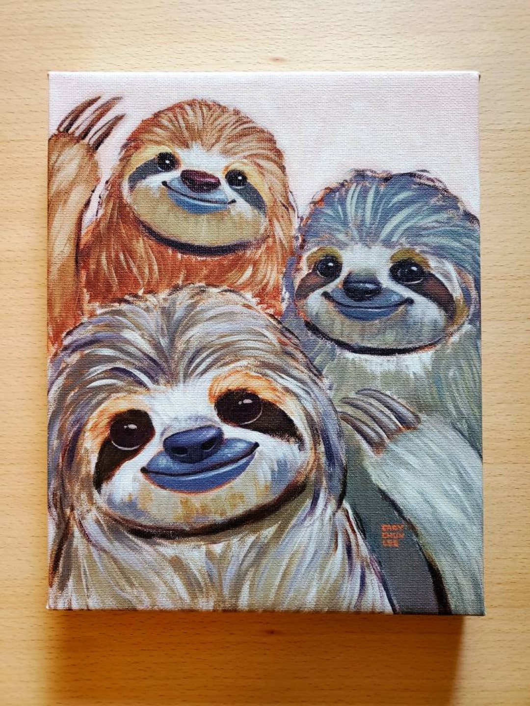 Three Sloths Canvas Print - Etsy