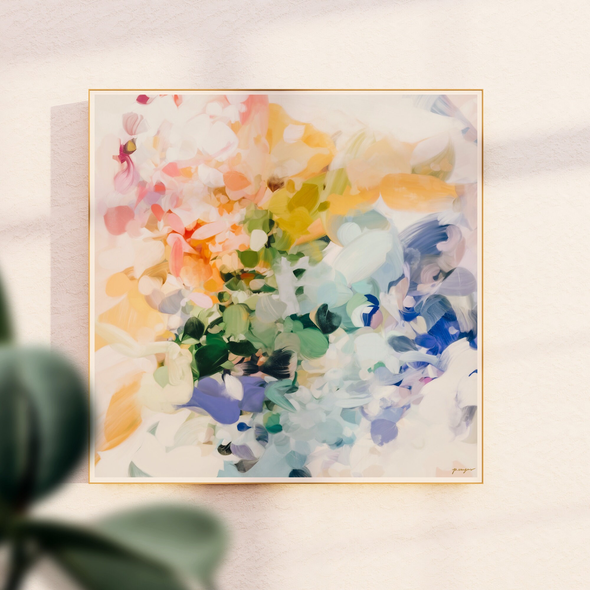 Pastel Abstract Art Abstract Art Rainbow Wall Art Colorful | Etsy