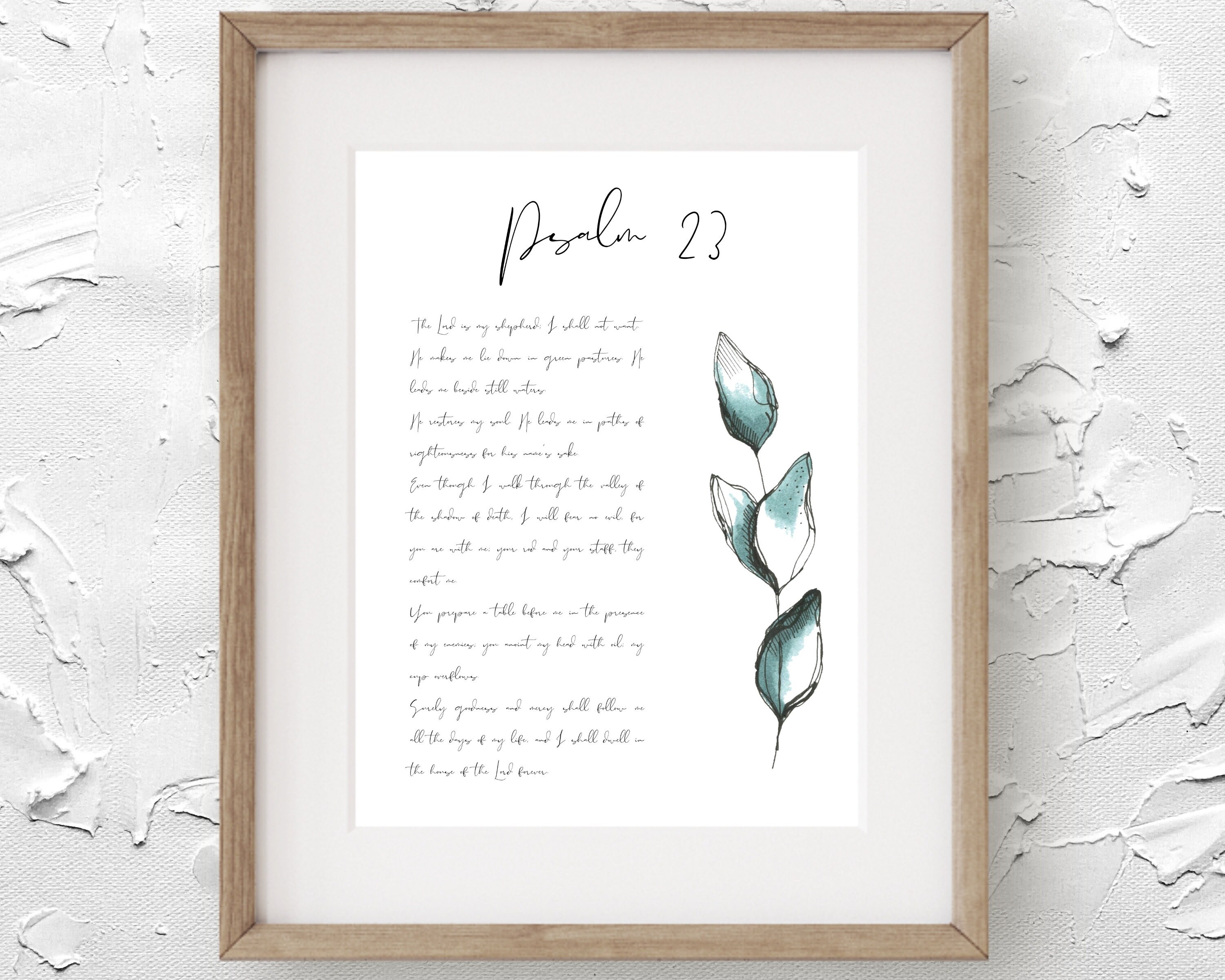 Blue Bible Verse Wall Art Psalm 23 the Lord is My Shepherd - Etsy