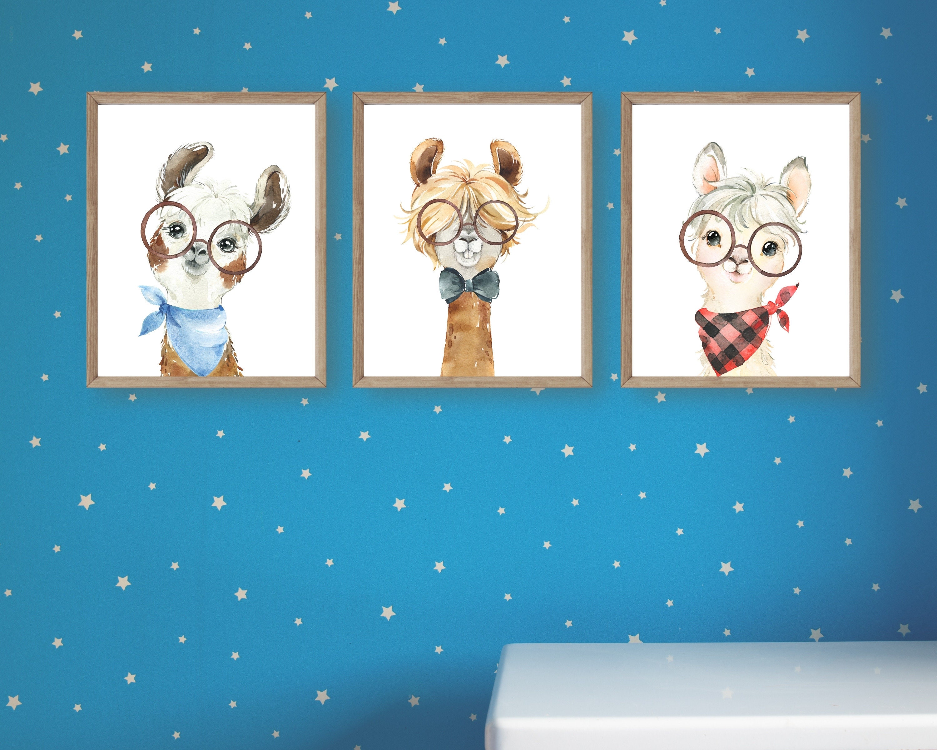 Llama Wall Art Set of 3, Funny Llama Prints, Llama Posters, Silly Llama ...