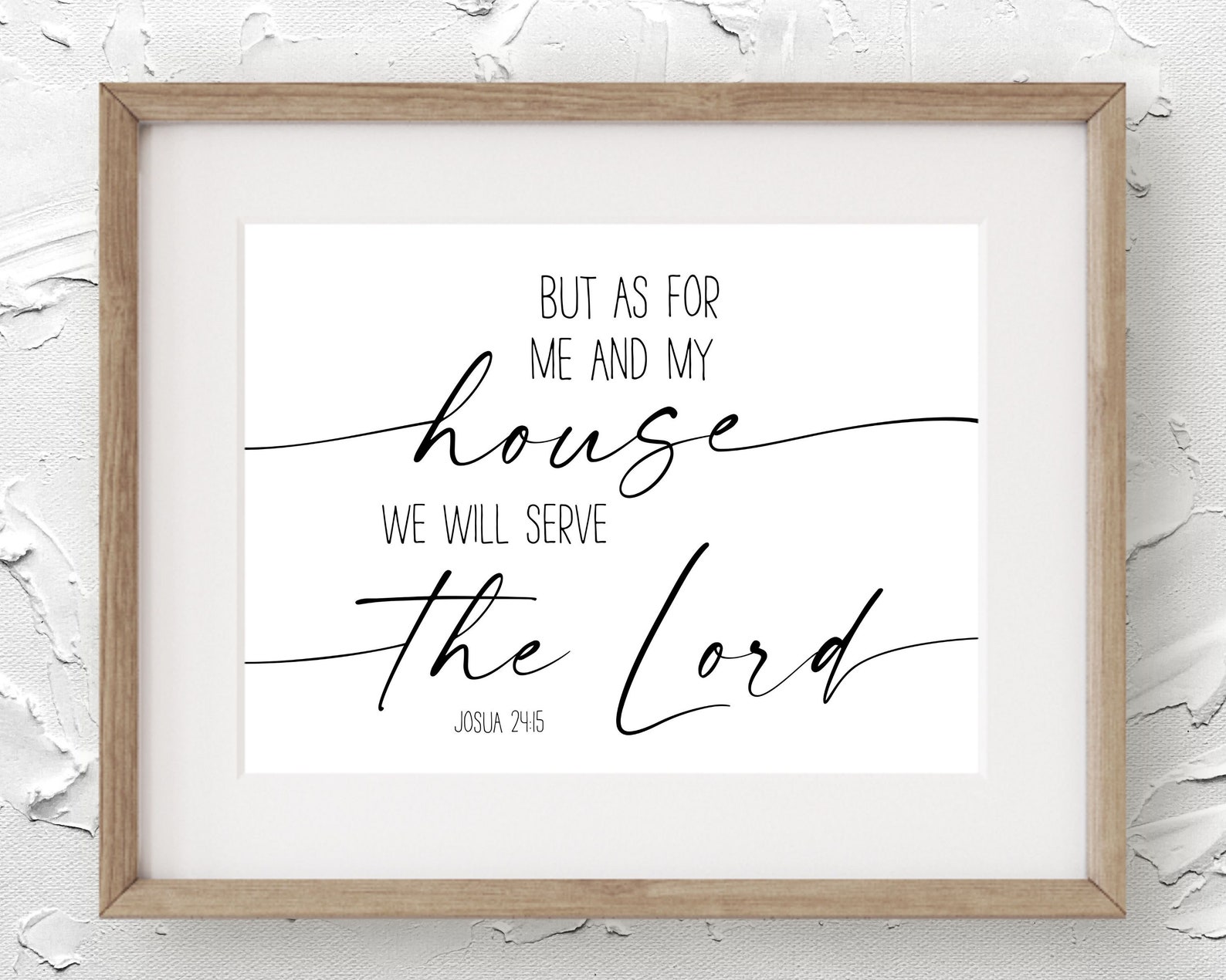 Horizontal Bible Verse Wall Art, Joshua 24:15, as for Me and My House ...
