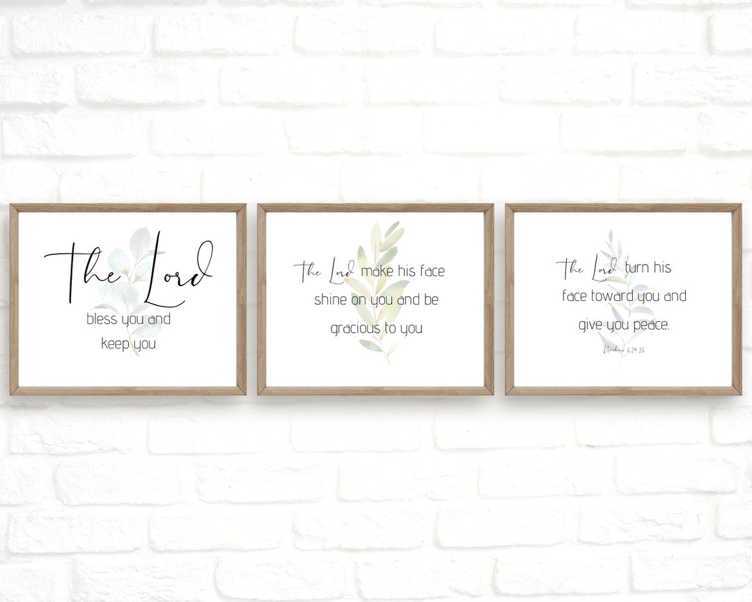 Bible Verse Wall Art, the Lord Bless You and Keep You, Set of 3 ...