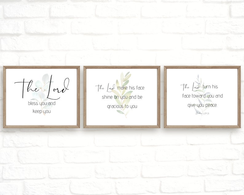 Bible Verse Wall Art the Lord Bless You and Keep You Set of - Etsy