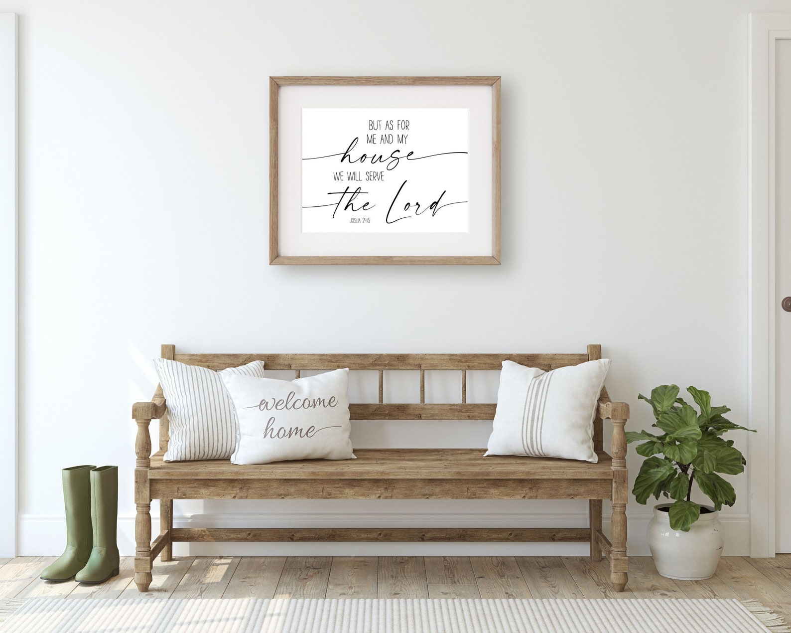Horizontal Bible Verse Wall Art, Joshua 24:15, as for Me and My House ...
