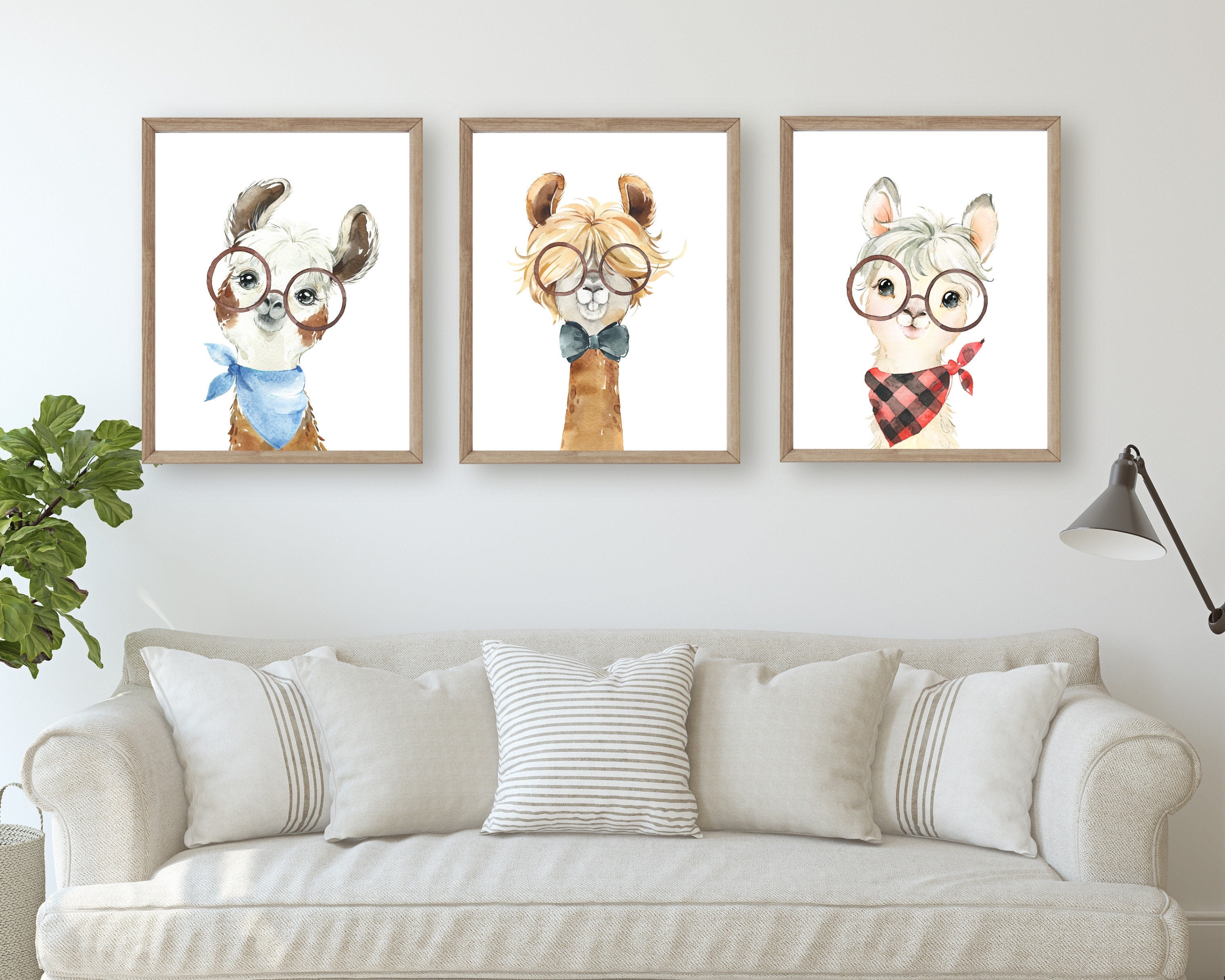 Llama Wall Art Set of 3, Funny Llama Prints, Llama Posters, Silly Llama ...