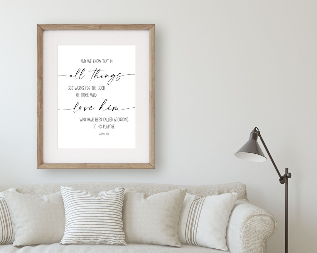Bible Verse Wall Art Black and White Printable, Christian Wall Art ...