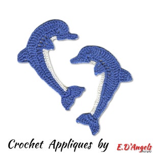 Crochet Pattern, Crochet Two DOLPHINS, Applique Pattern, PDF Instant ...