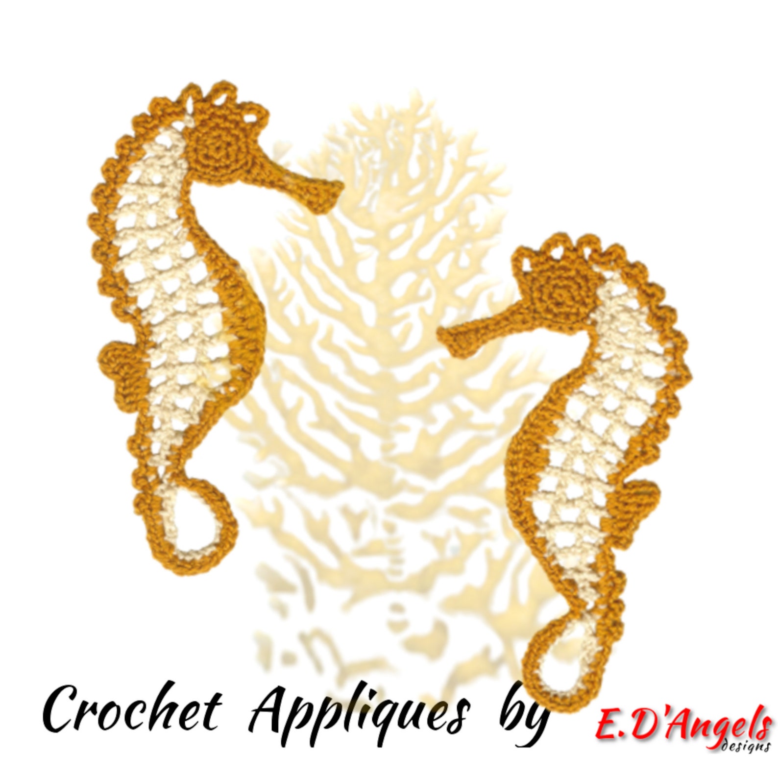 Crochet Pattern SEAHORSE Crochet Applique Applique Pattern | Etsy