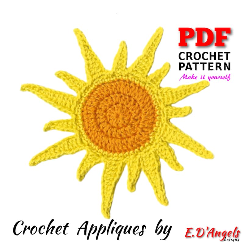 Crochet Pattern Crochet SUN Applique Applique Pattern - Etsy