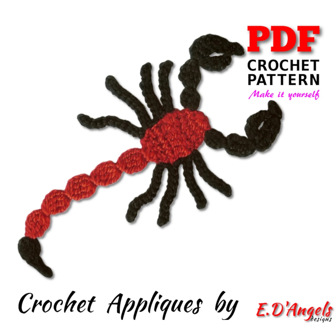 Crochet Scorpion Applique Pattern: DIY Embellishment (PDF Download) - Etsy