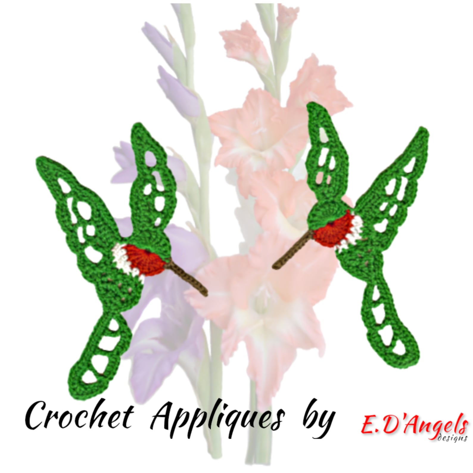 Crochet Hummingbird Applique Pattern: 2-in-1 Design (PDF Download) - Etsy