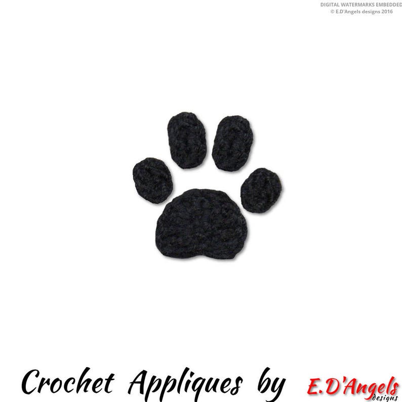 Crochet Pattern Paw Print Applique Paw Pattern Dog Paw - Etsy