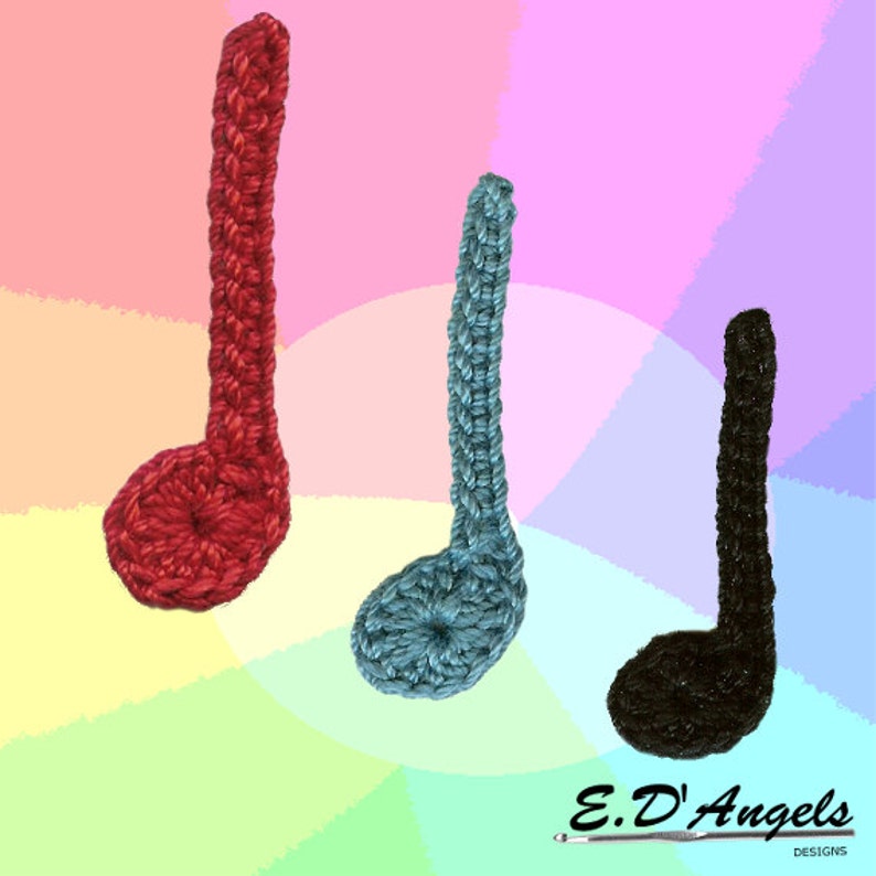 Crochet Patterns Crochet Four MUSICAL NOTES Treble Clef | Etsy