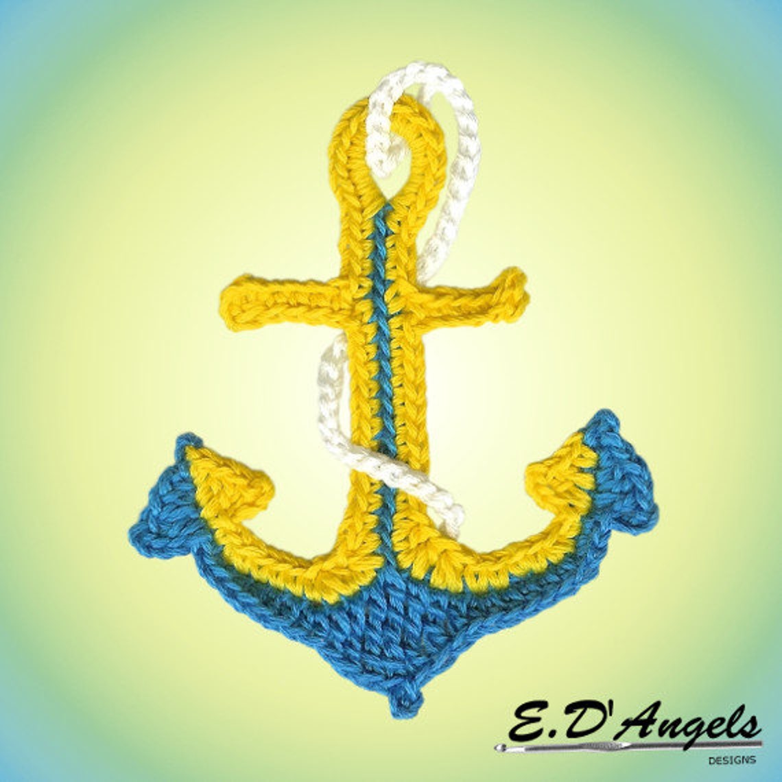 Crochet Anchor Applique Pattern: Nautical Embellishment (PDF Instant ...