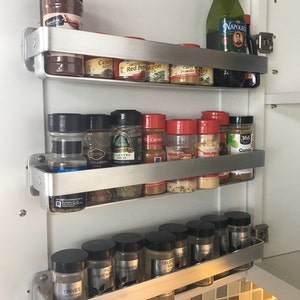 Improved Brushed Aluminum Spice Rack (storage Shelf) With Secure ...