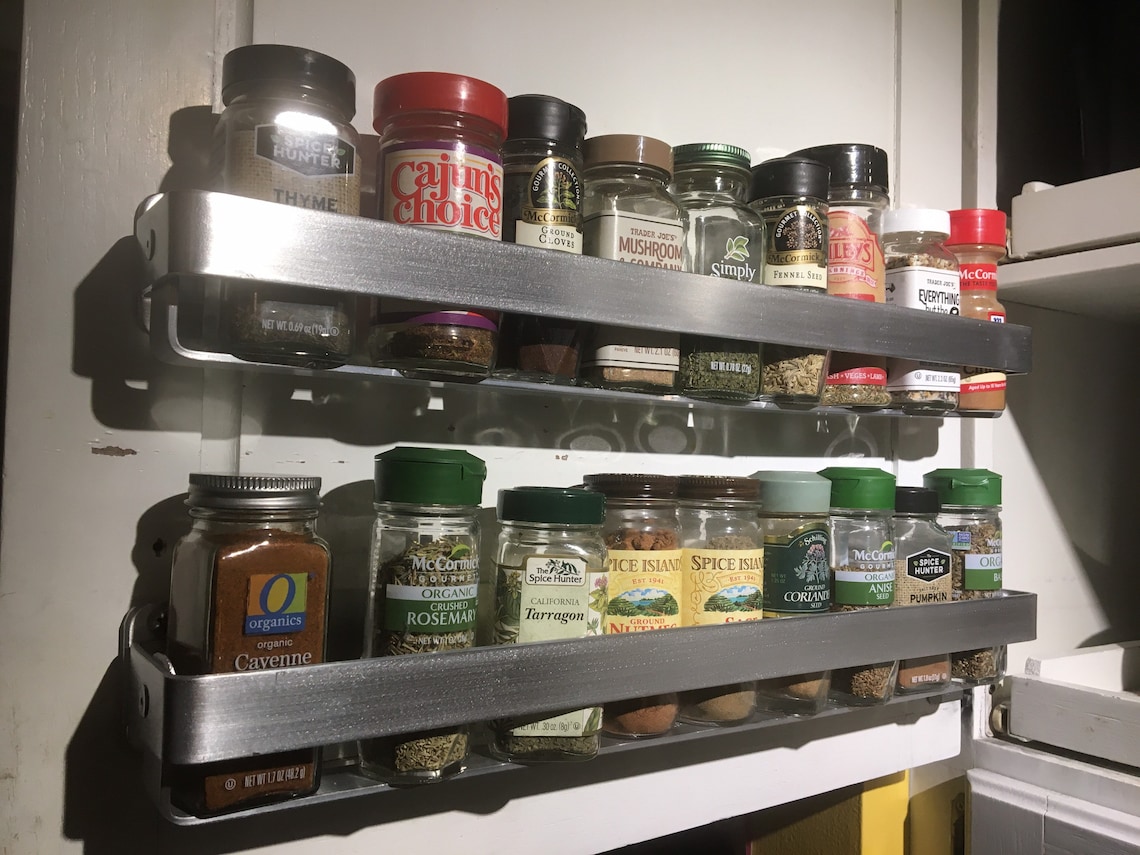 Improved Brushed Aluminum Spice Rack storage Shelf With - Etsy