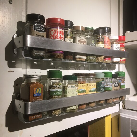 Improved Brushed Aluminum Spice Rack storage Shelf With - Etsy
