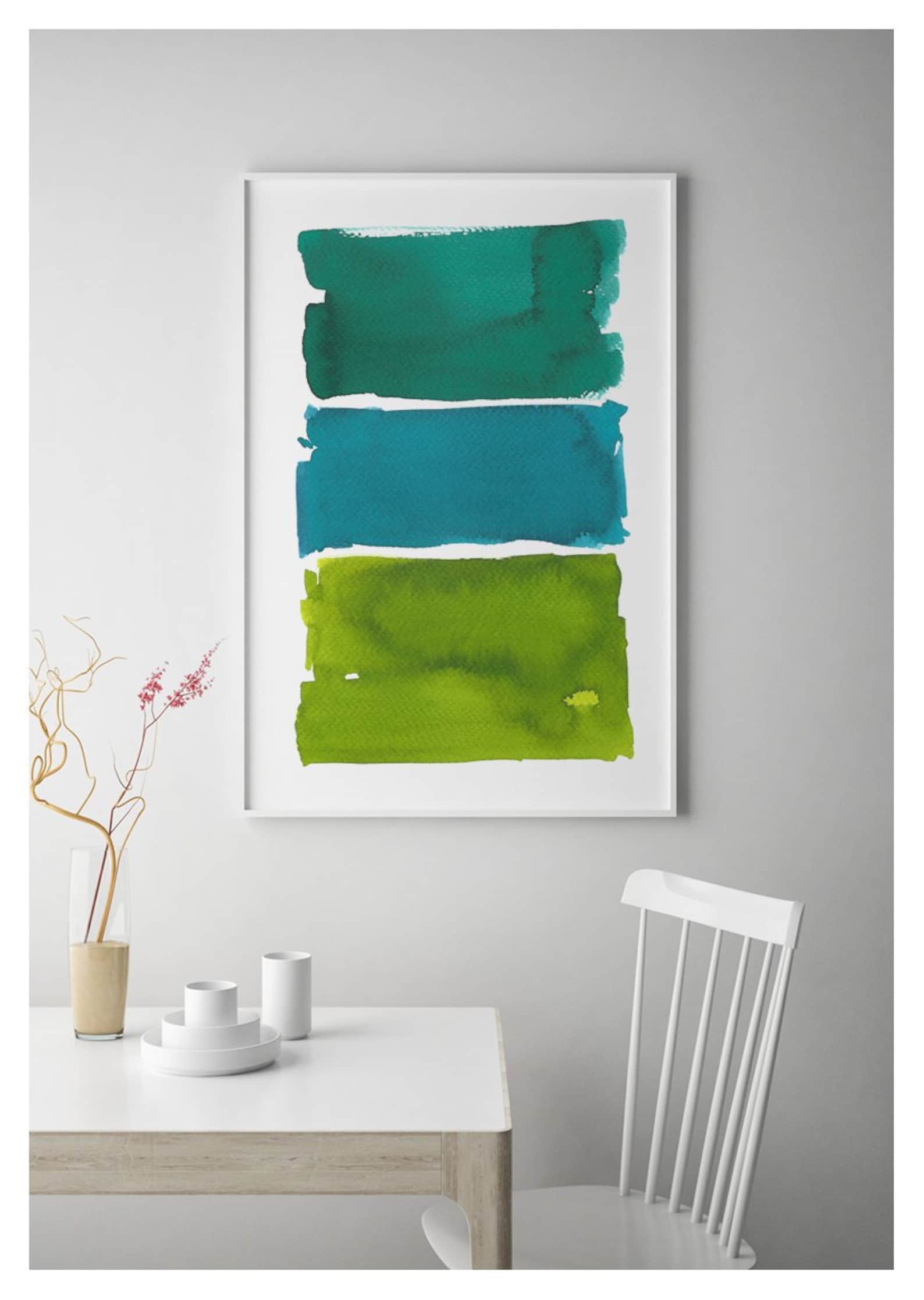 Green Wall Art, Abstract Painting, Large Abstract Art, Green Art, Green ...