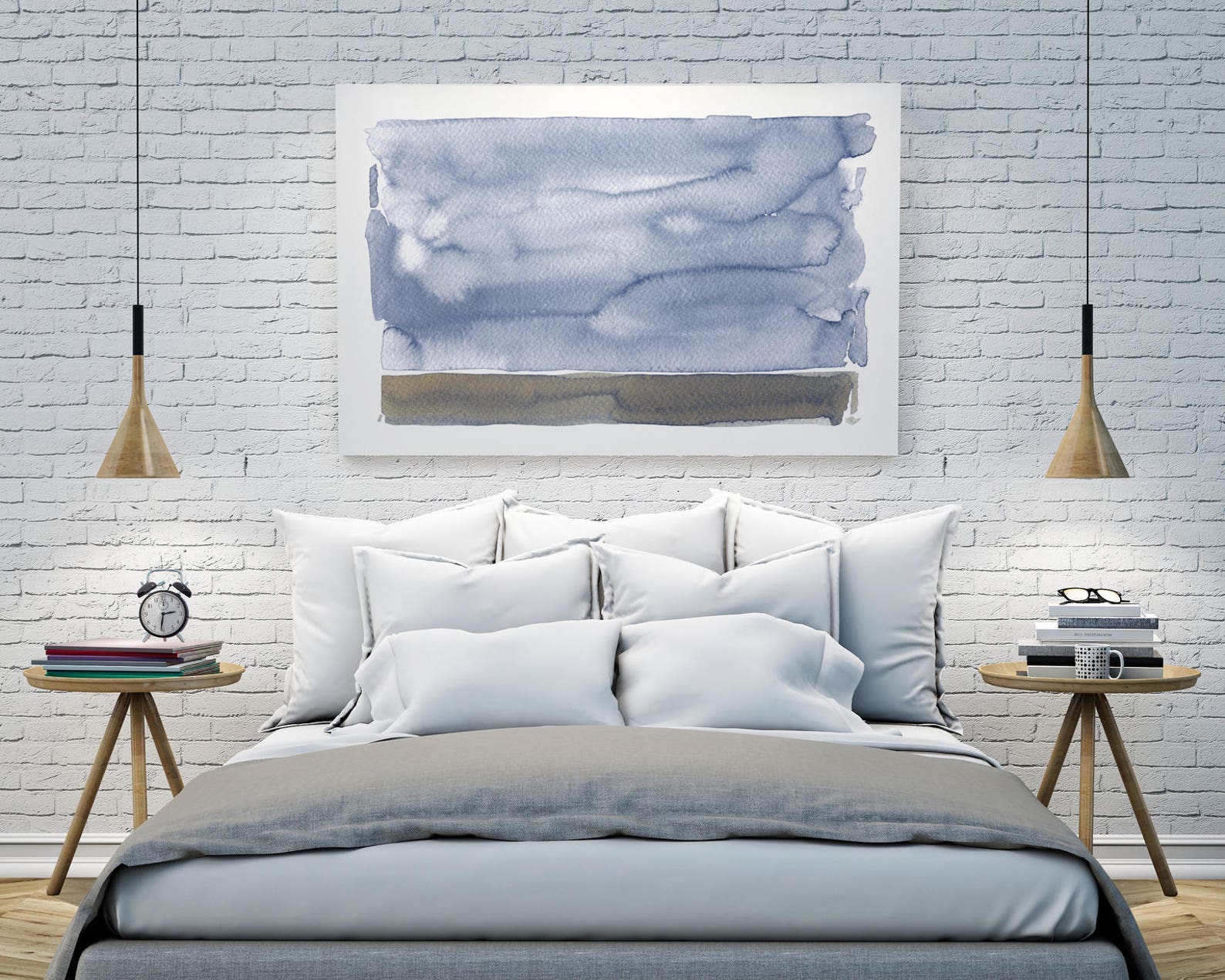 Blue Abstract Wall Art, Abstract Landscape, Landscape Painting ...