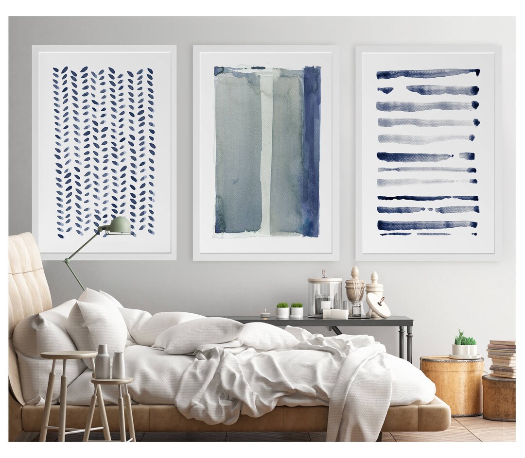 Large Abstract Art, Set of 3 Wall Art, Abstract Painting, Gallery Wall ...