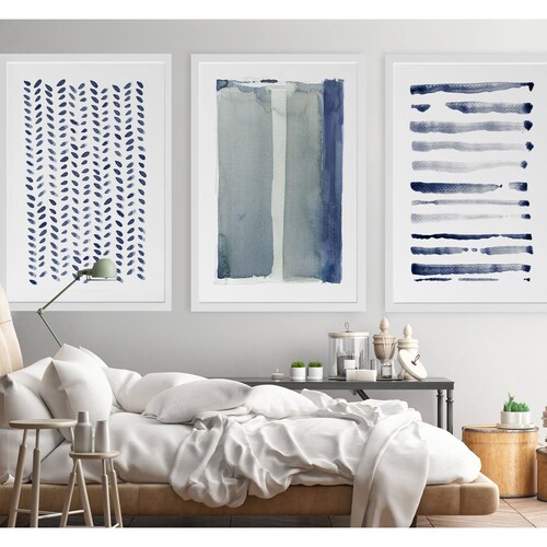 Large Abstract Art Set of 3 Wall Art Abstract Painting - Etsy