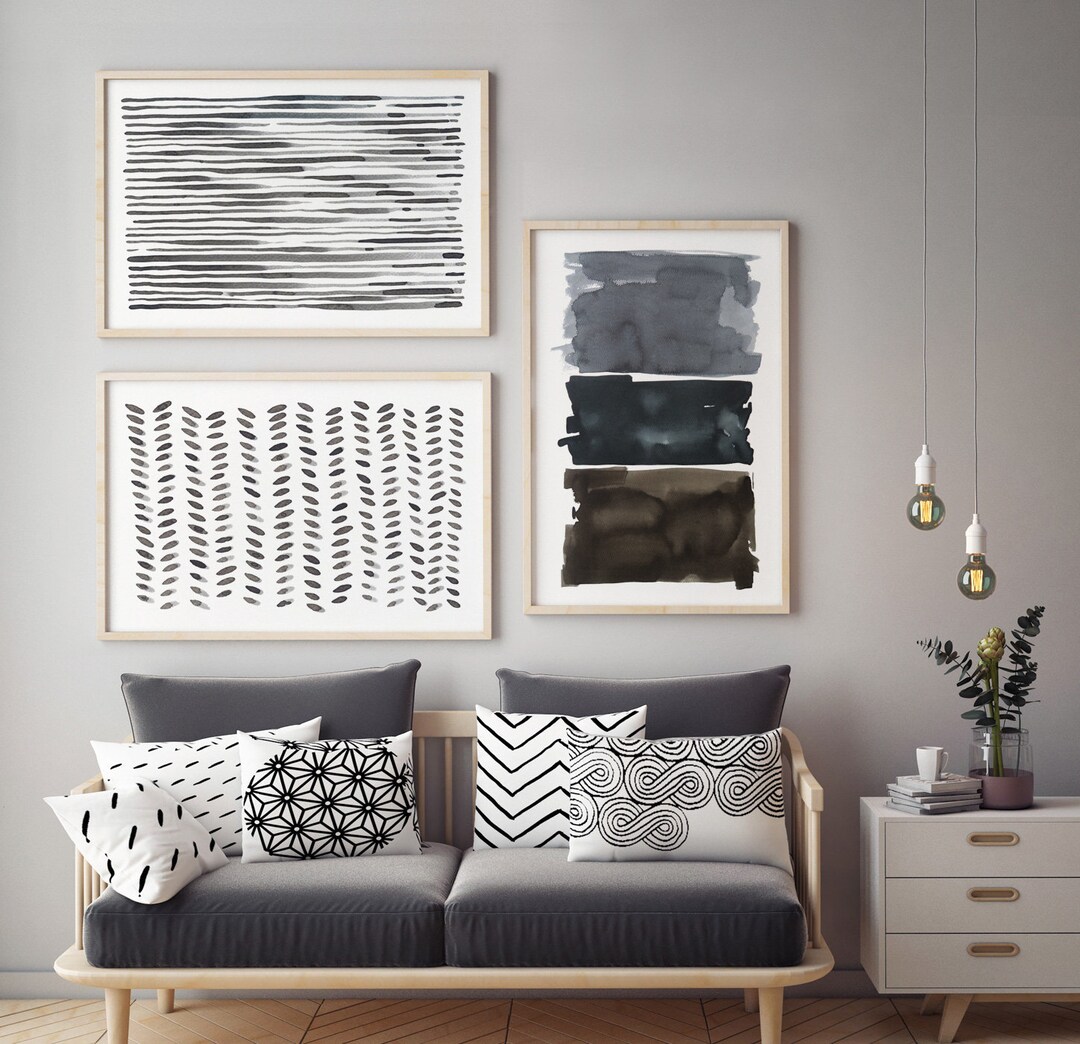 Abstract Wall Art, Abstract Painting, Abstract Art, Set of 3 Art, Large ...