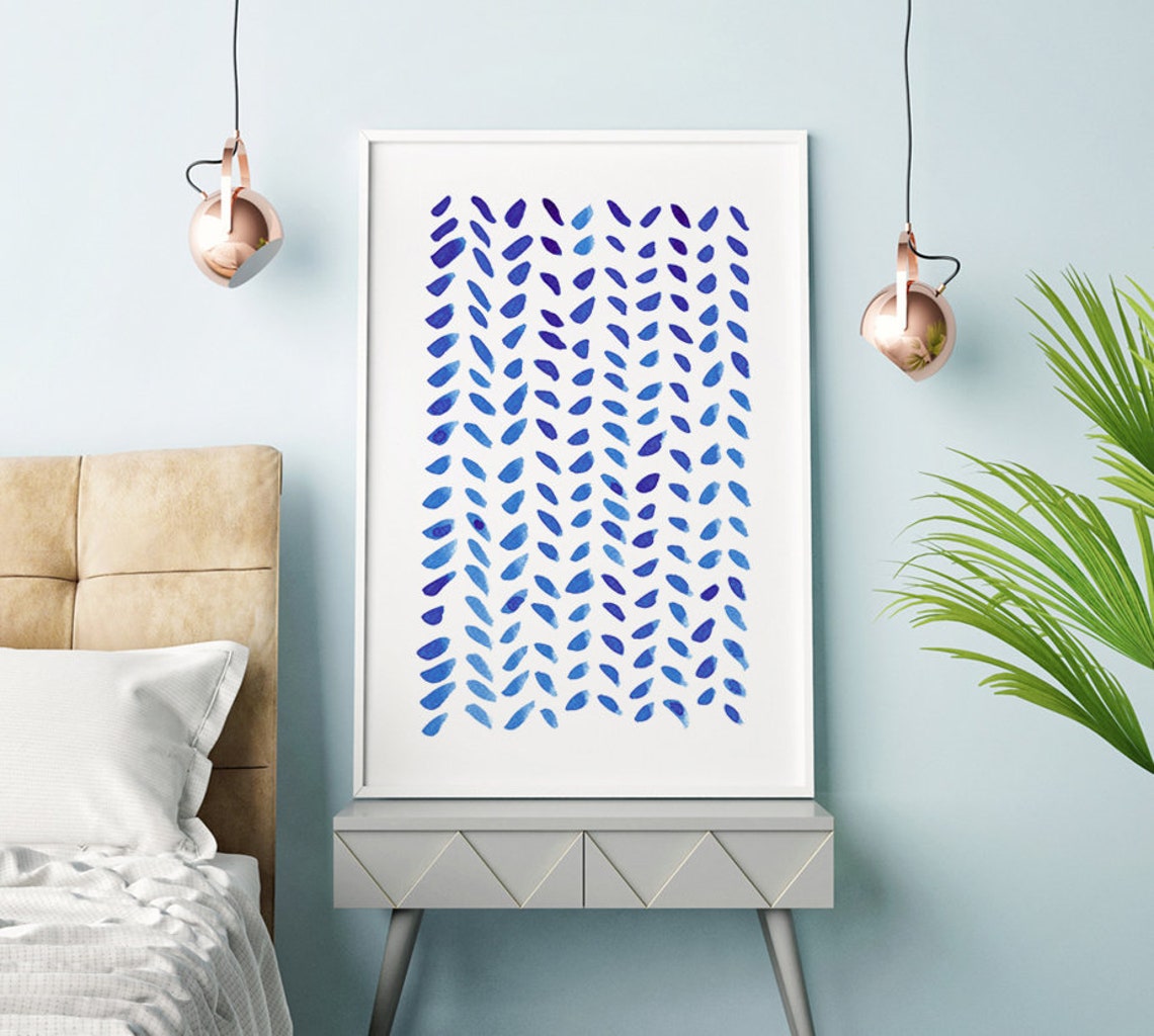 Blue Abstract Wall Art Large Modern Wall Art Abstract Art - Etsy