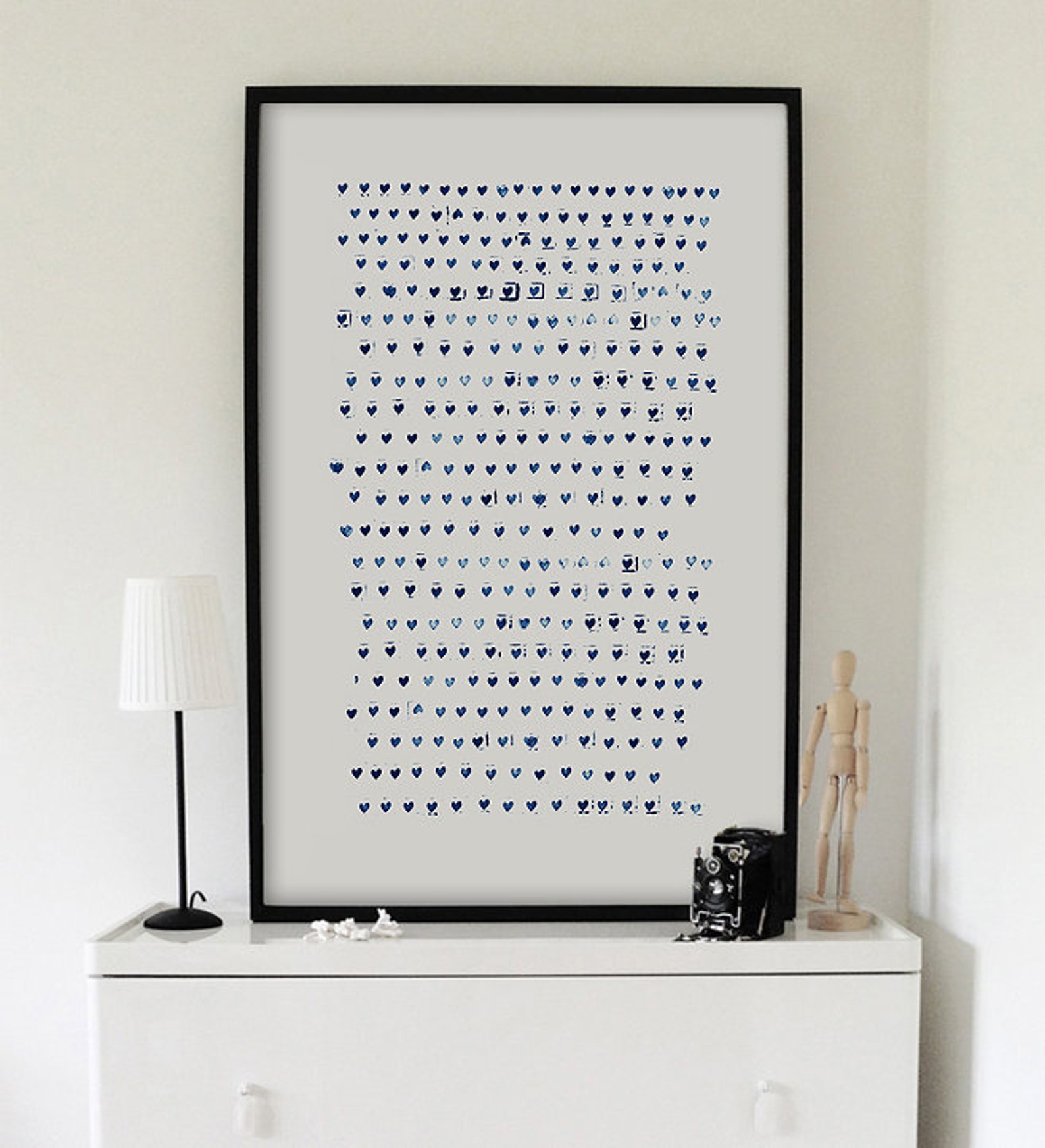 Heart Wall Art, Blue Heart, Abstract Art, Large Abstract Art, Abstract ...