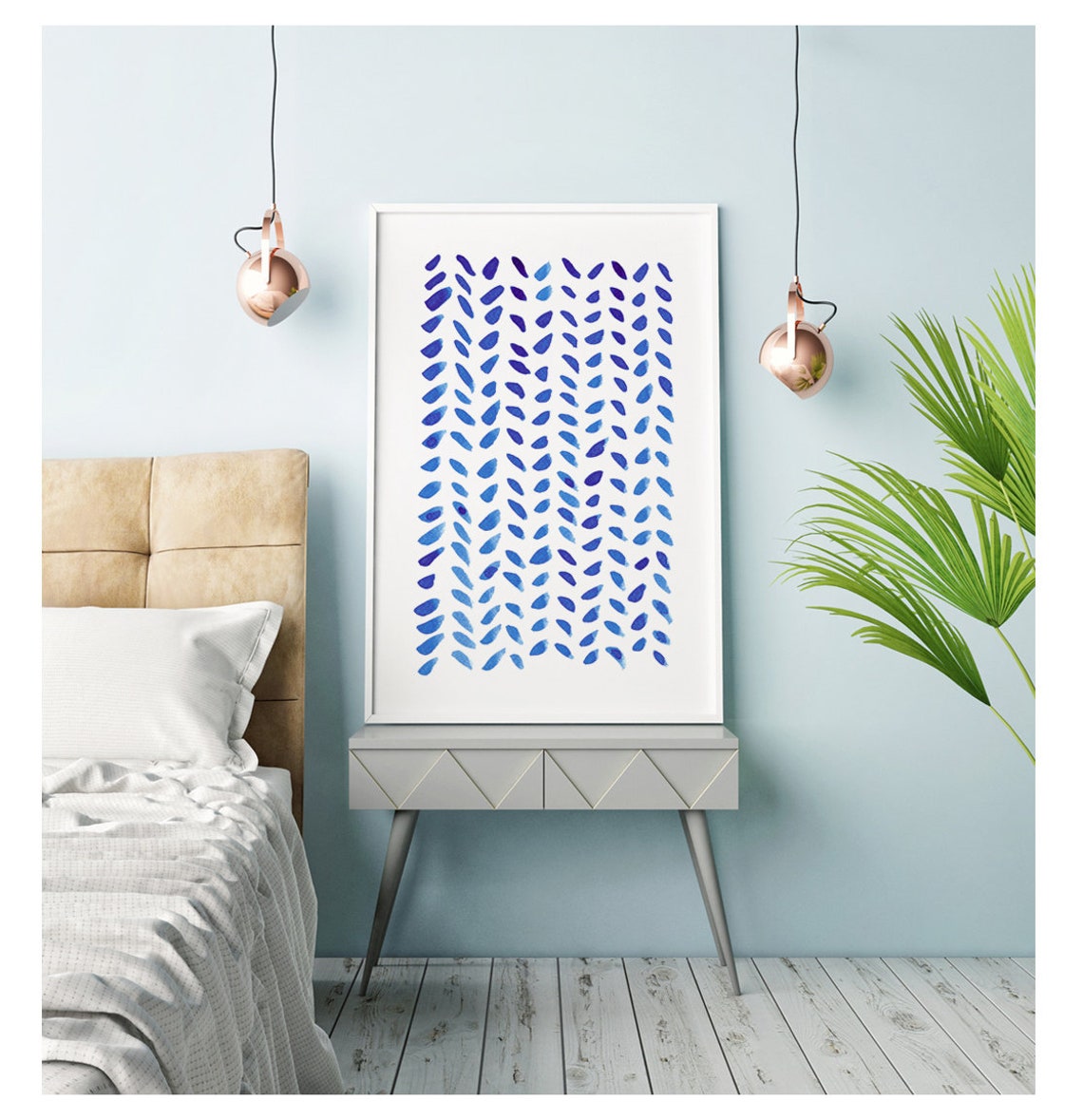 Blue Abstract Wall Art, Large Modern Wall Art, Abstract Art, Set of 2 ...