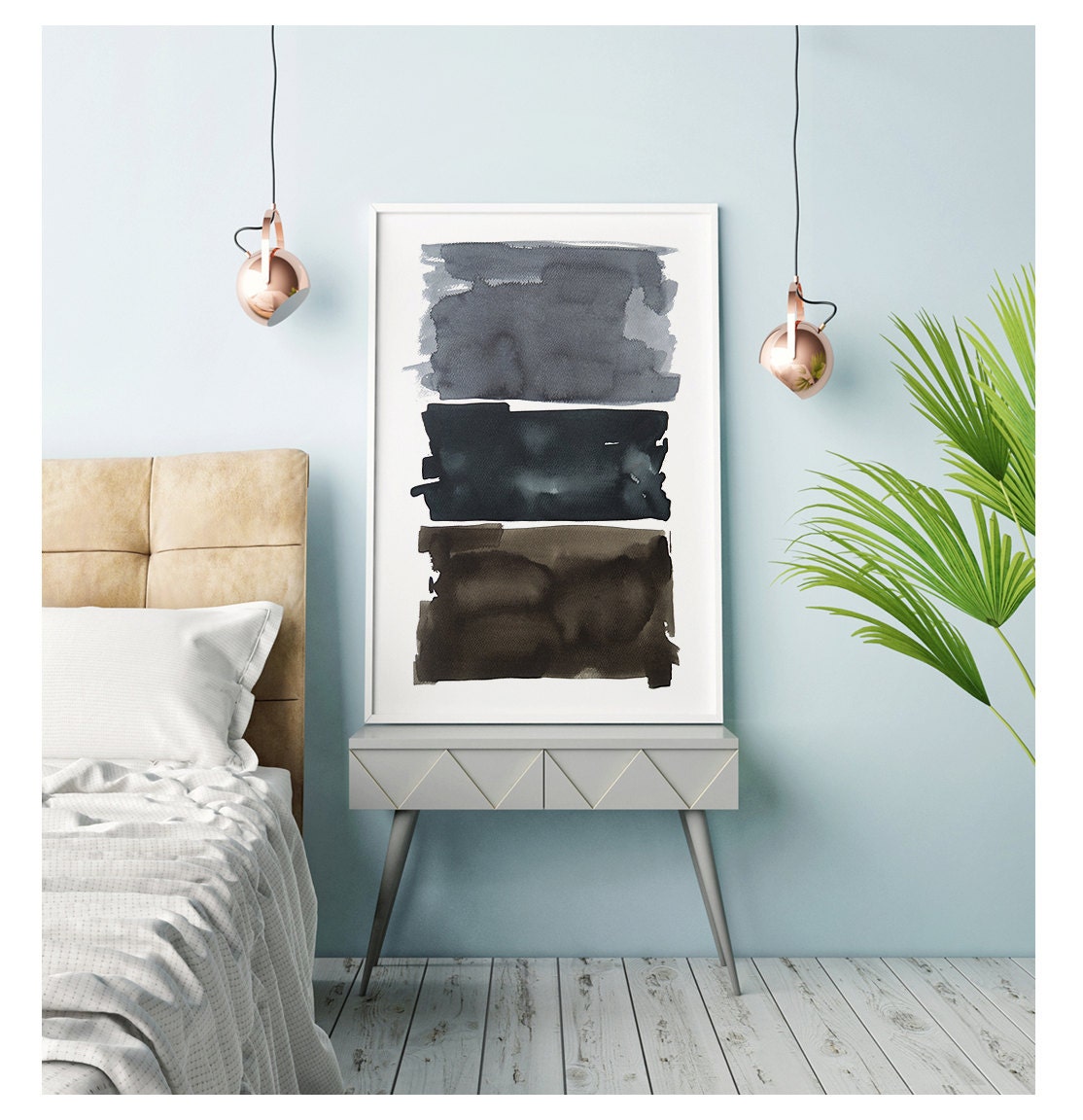 Large Abstract Art Gray Wall Art Abstract Art Painting Set | Etsy