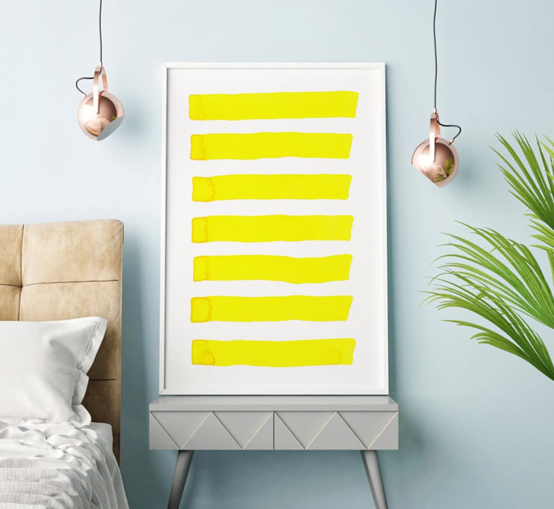 Yellow Abstract Art, Large Abstract Art, Yellow Painting, Large Wall ...