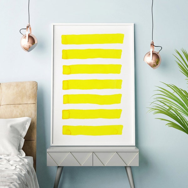 Yellow Abstract Art - Etsy