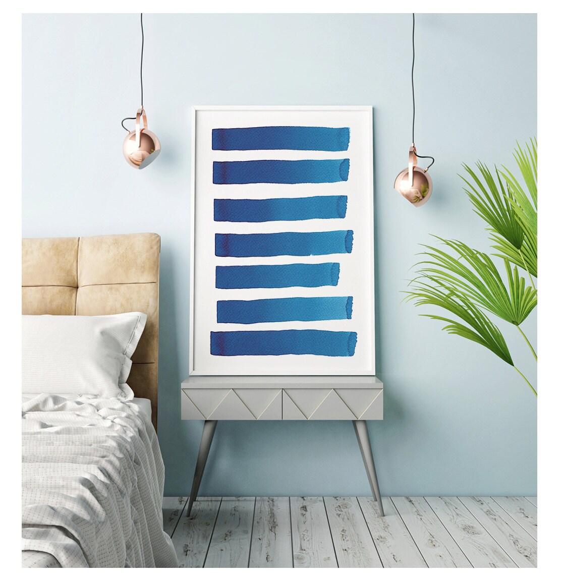 Navy Blue Wall Art, Large Abstract Art, Navy Blue Painting, Abstract ...