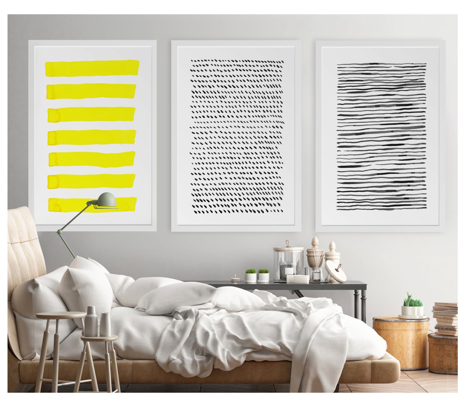 Abstract Painting Print Yellow Painting Large Print | Etsy