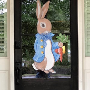 Large Rabbit Door Hanger Bunny Easter Spring Decor Inspired by Peter ...